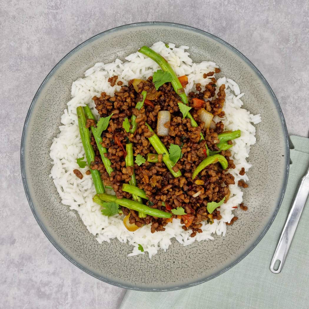 Phat Krapao Thai Dish With Minced Meat Fit Meal Phat Krapao Thai Dish With Minced Meat Fit Meal
